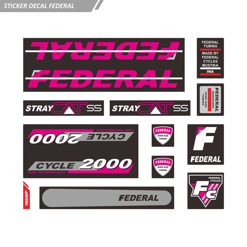 Jual STIKER DECAL SEPEDA FEDERAL STRAY CAT MODEL 3 | Shopee Indonesia