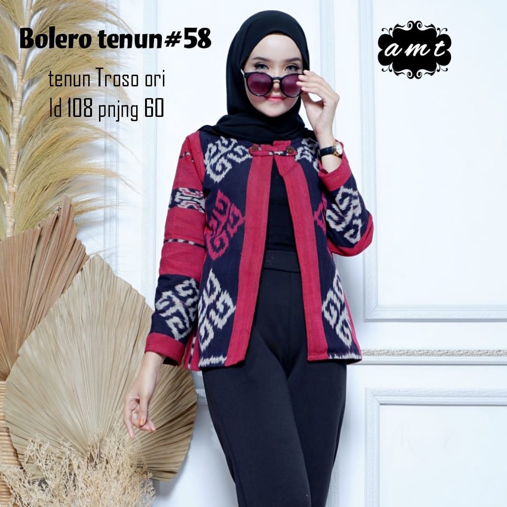 Jual Bolero Batik Tenun by Butik Batik Solo Bahan Tenun ORI kode BOLERO ...