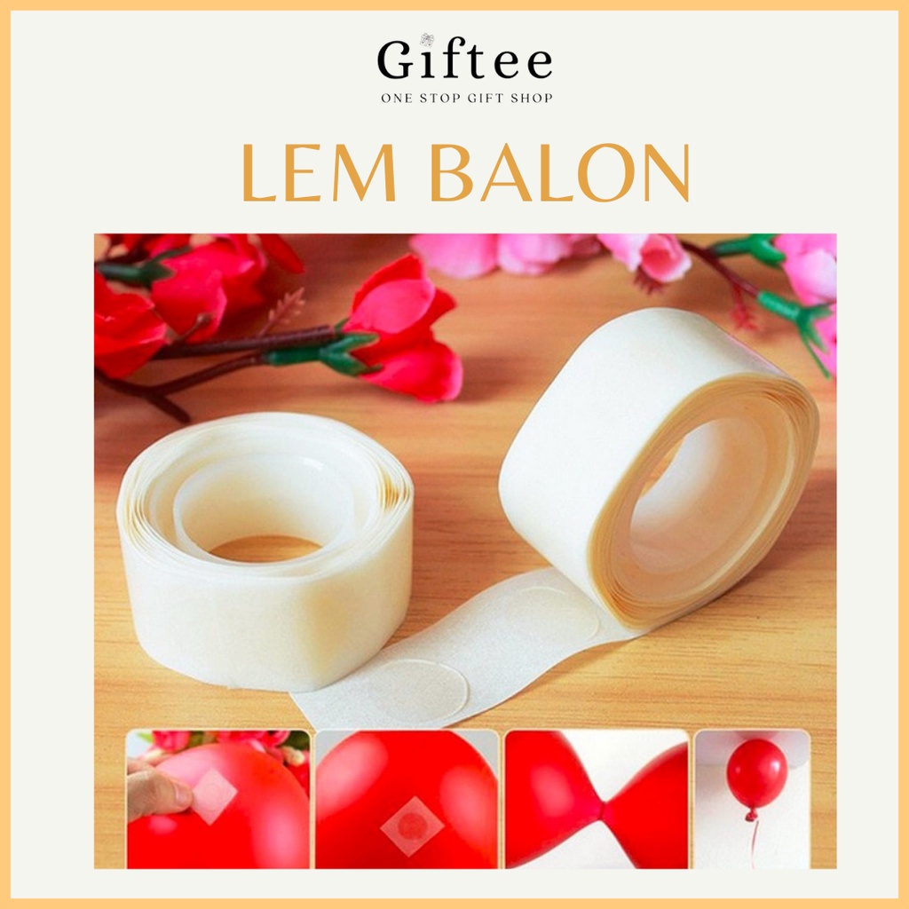 Jual LEM BALON PEREKAT BALON GLUE DOT BALLOON TEMPELAN BALON 1 ROLL ISI ...