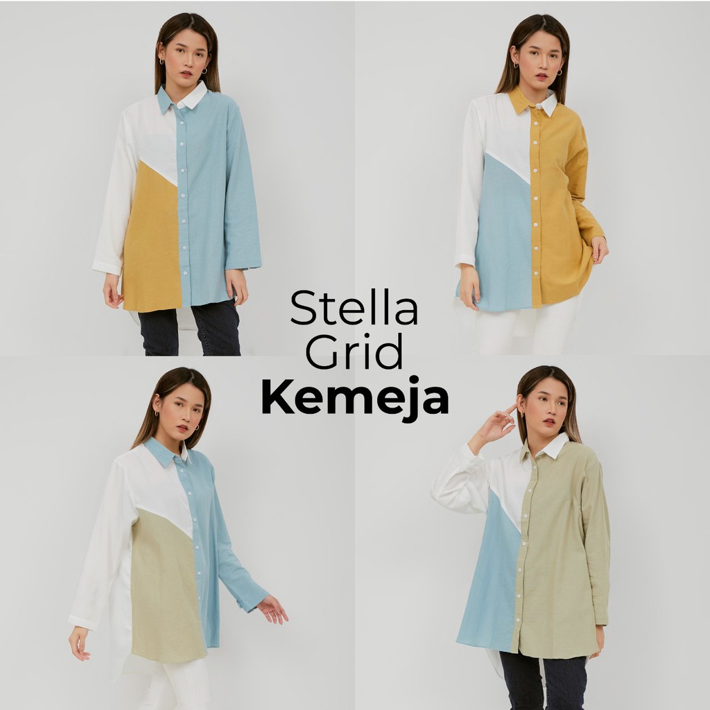 Jual Stella Grid Kemeja | Shopee Indonesia