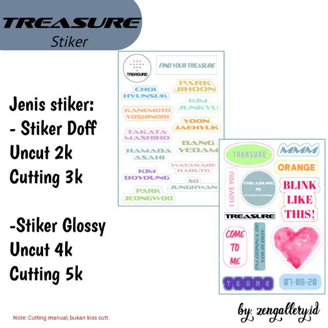 Jual Stiker Treasure Kpop | Stiker Treasure YG | Shopee Indonesia