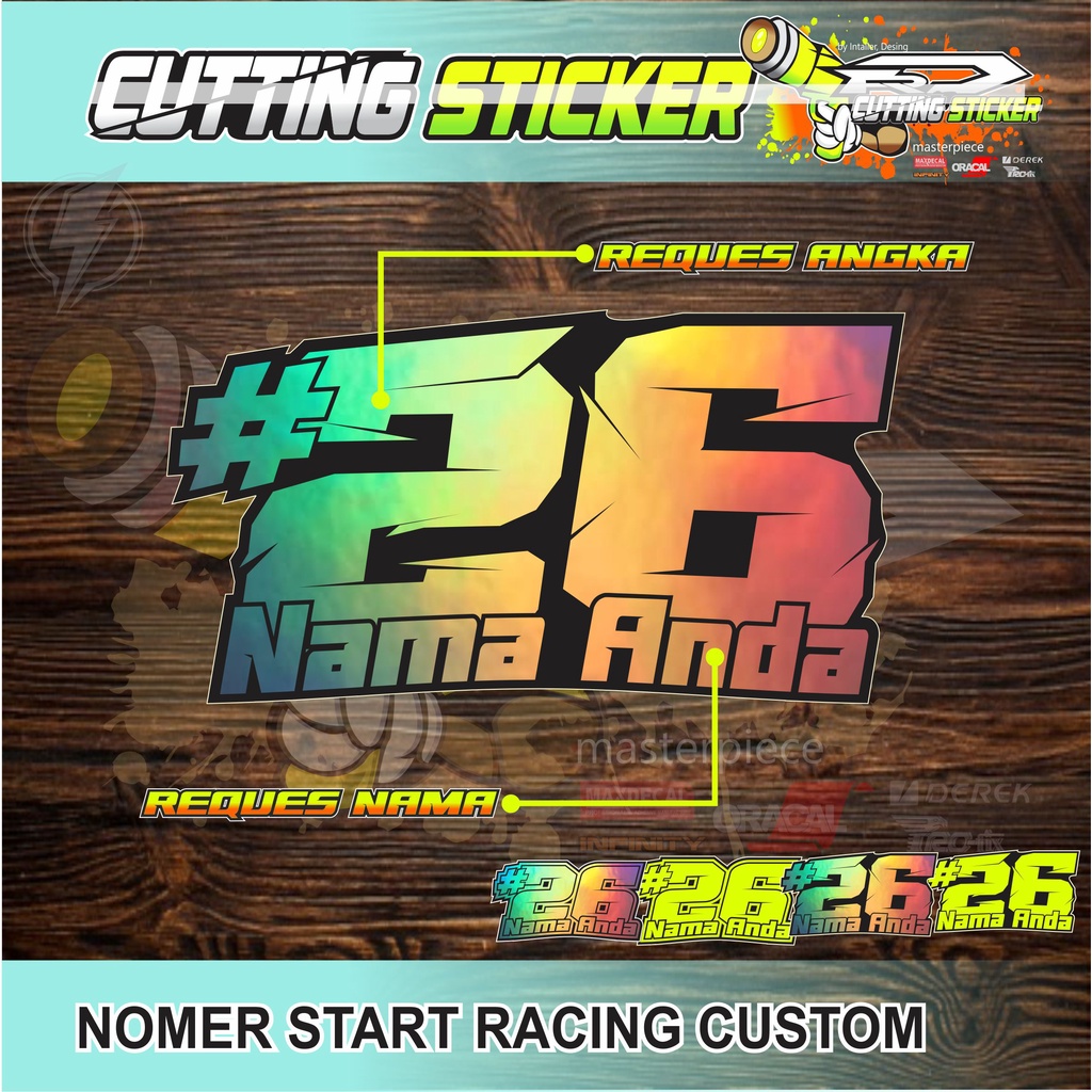 Jual STIKER CUTTING NOMER START RACING CUSTOM | Shopee Indonesia