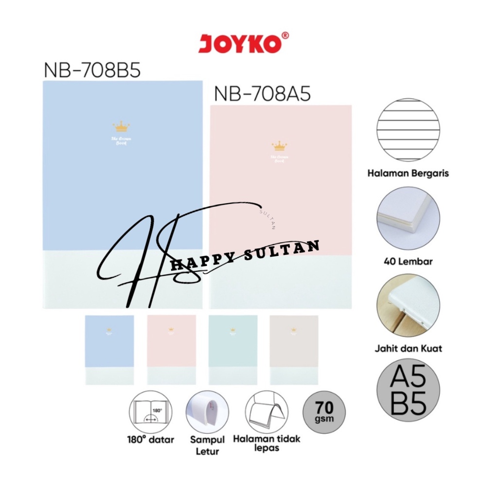 Jual Buku Tulis Catatan Bergaris Ruled Notebook Joyko NB-708 A5~B5 ...