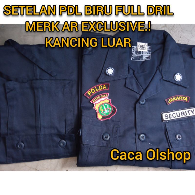 Jual SERAGAM SETELAN BAJU PDL BIRU NAVY DONGKER SATPAM SECURITY MERK AR ...