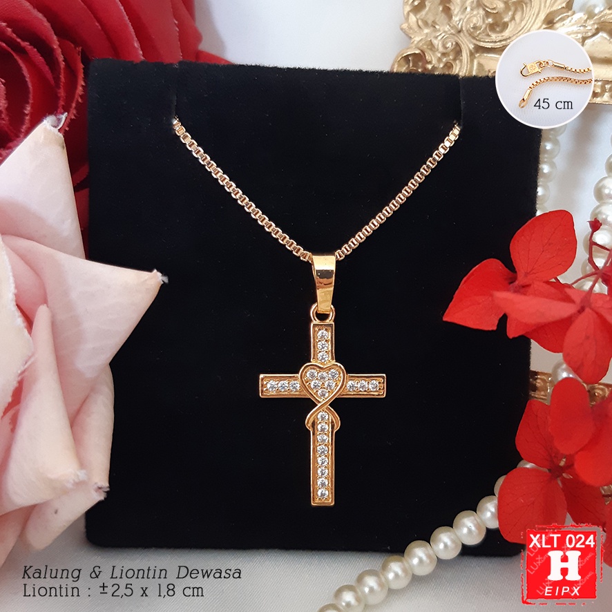 Jual XLT 024 Kalung Salib Yesus Kristus Permata Zirkon Perhiasan ...