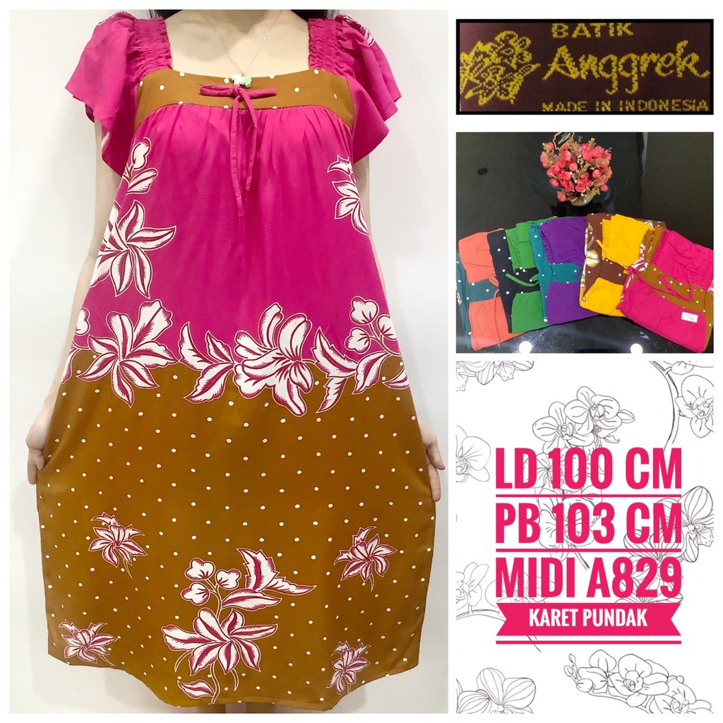 Jual DASTER CANTIK ANGGREK PREMIUM MIDI A829 KARET PUNDAK | Shopee ...