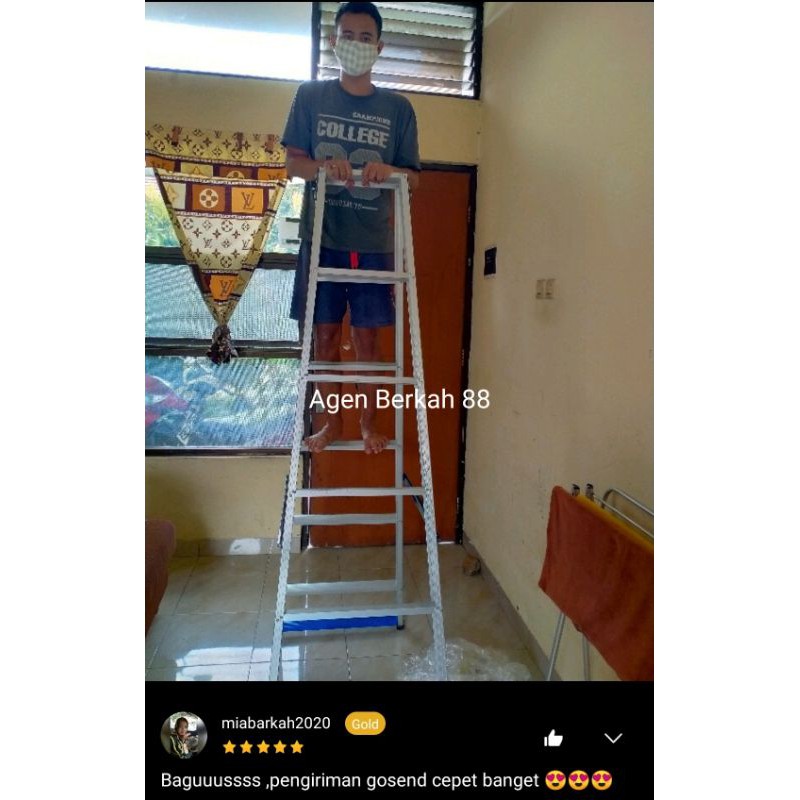 Jual Tangga Aluminium 2 meter Alumunium Hiro Tangga lipat | Shopee ...