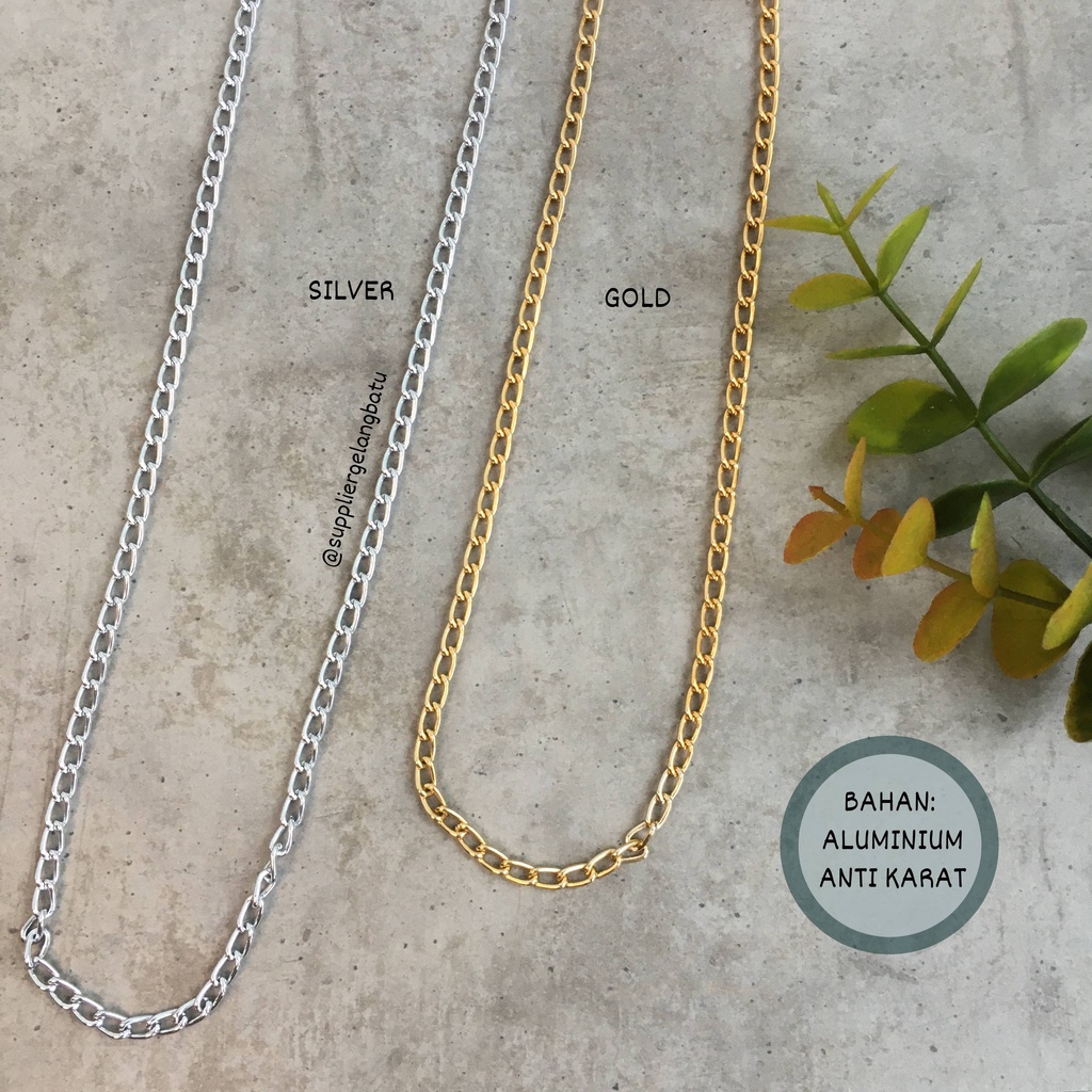 Jual RANTAI ALUMUNIUM NURI GOLD SILVER NK 1,5 HARGA PER METER ANTI ...