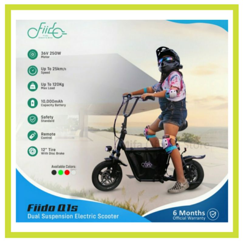 Jual Fiido Electric Scooter Q1S Dual Suspension Skuter Otoped Motor ...