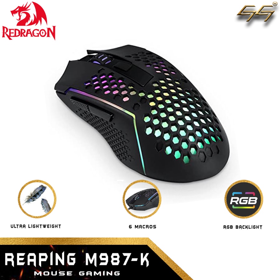 Jual Mouse Gaming RGB Lightweight Redragon Reaping M987-K M987K RGB ...