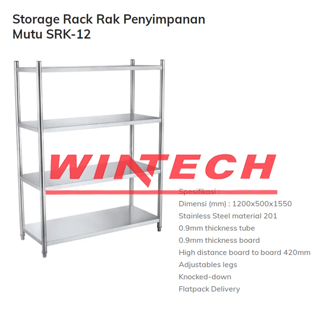 Jual SRK-12 Storage Rack - Rak Susun Serbaguna Restoran Stainless Steel ...