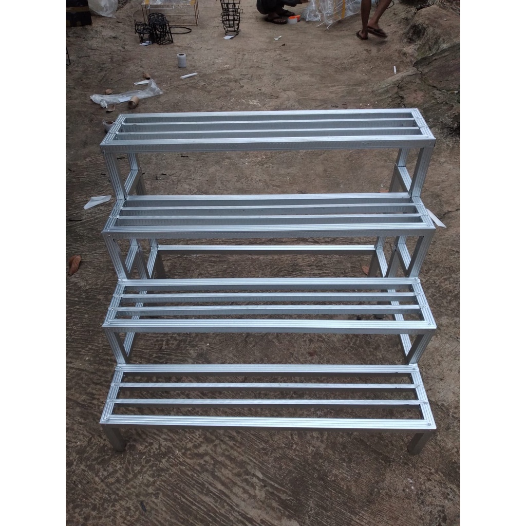 Jual 4 TINGKAT 1 METER / Rak Susun Pot Bunga Baja Ringan / Rak Pot ...