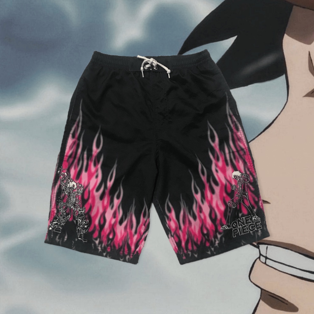 Jual One Piece Short Pants Ace & Luffy Flame Design | Shopee Indonesia