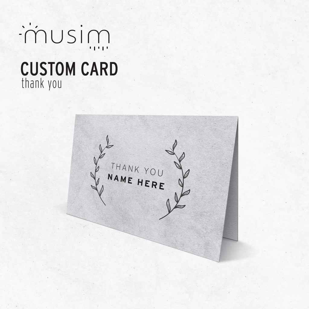 Jual Custom Kartu Ucapan Cetak Thank You Card Free Template - MUSIM | Shopee Indonesia