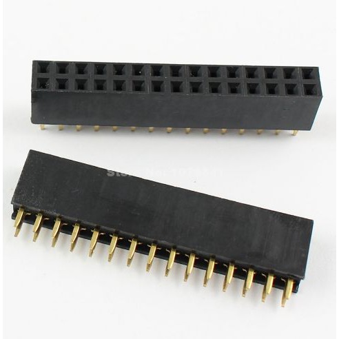 Jual Header Female 2X15 Pin p 30P 2.54mm Double Row Straight Pin 2x15p ...