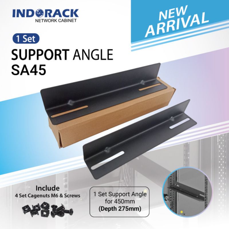 Jual SA45 SUPPORT ANGLE DEPTH 275MM SIKU L WALLMOUNT RACK 450MM RACK ...