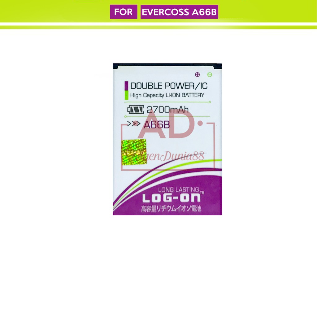Jual BATERAI EVERCOSS A66B - LOG ON DOUBLE POWER BATTERY | Shopee Indonesia