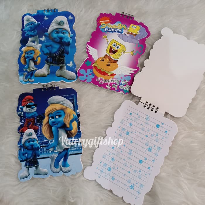 Jual Note Notes Memo Karakter Smurf / Spongebob Spongebobs Sponge Bob ...