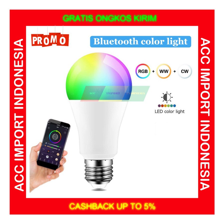 Jual Lampu Bohlam LED RGB Warna Warni Lampu Kamar Control Bluetooth ...