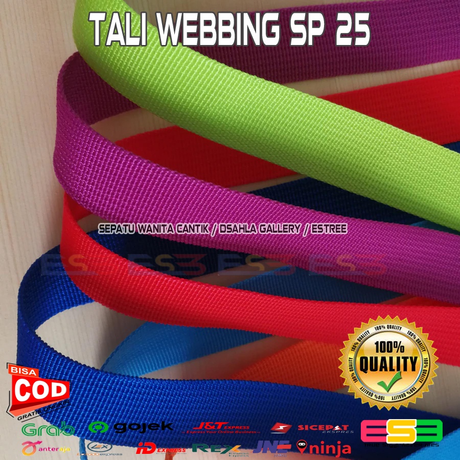 Jual Tali Webbing 2.5cm Tebal Tabular Hammock Tas Nylon Tali Sling Belt ...