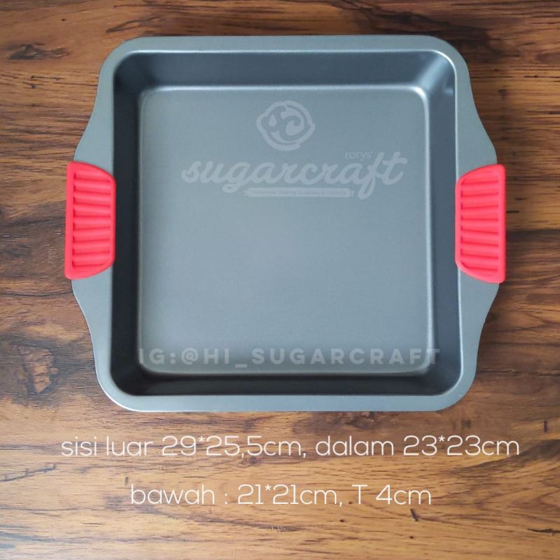 Jual Loyang persegi anti lengket 23cm sisi dalam atas | Shopee Indonesia