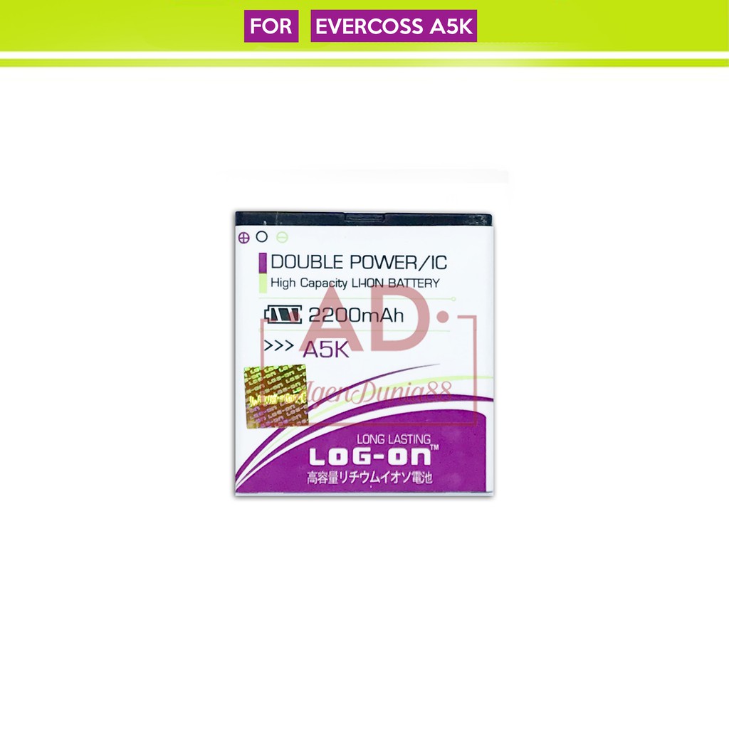Jual BATERAI EVERCOSS A5K - LOG ON DOUBLE POWER BATTERY | Shopee Indonesia