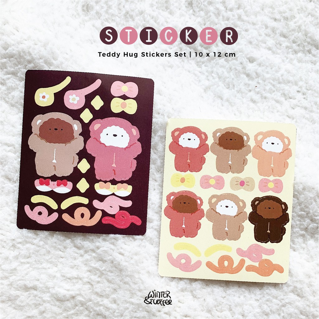 Jual TEDDY HUG STICKER SET | Shopee Indonesia