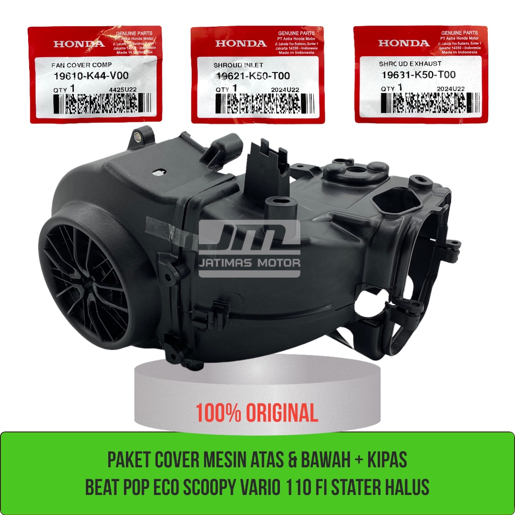 Jual Paket cover mesin atas bawah & kipas beat pop eco scoopy vario 110 fi esp stater halus ...