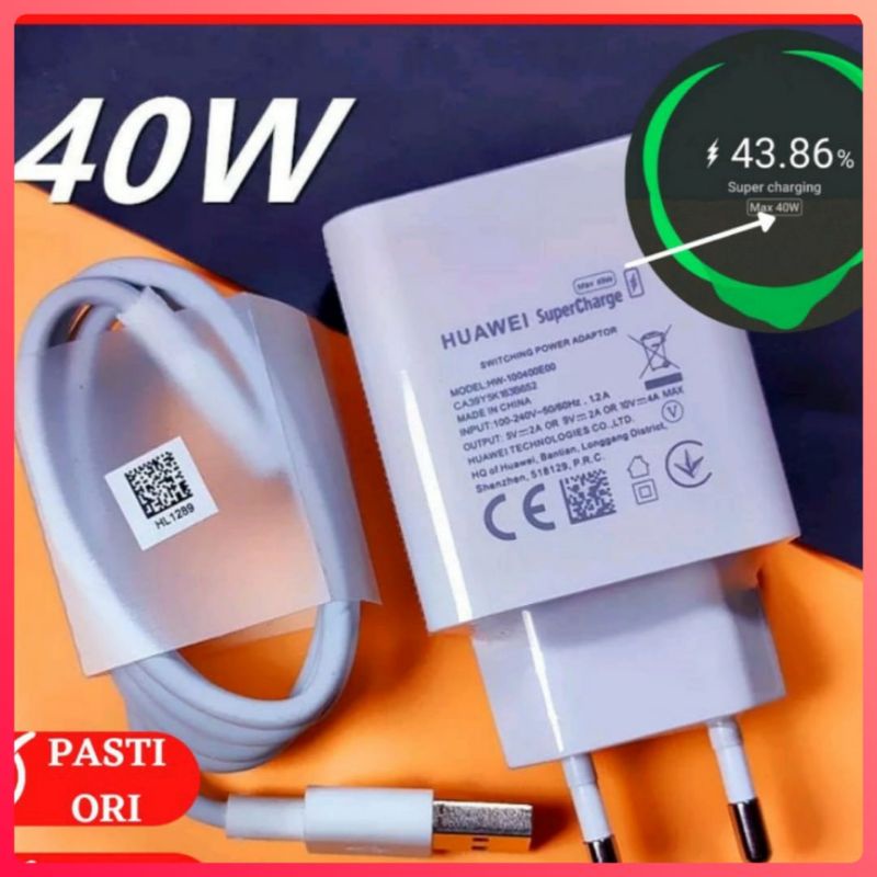 Jual CHARGER HUAWEI P30 | | P30 PRO | P40 | 40W SUPER CHARGE ORI 100%A ...