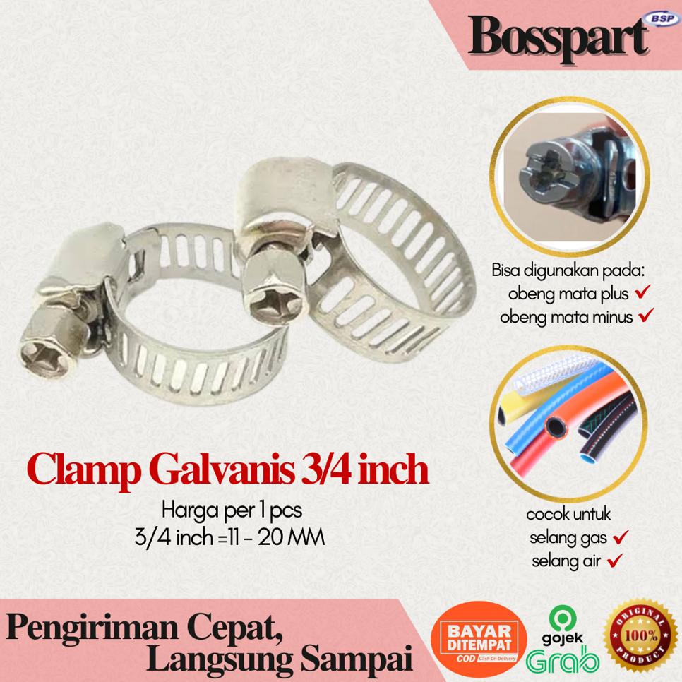 Jual Klem Selang Gas/Selang Air TAIWAN 3/4” / Hose Clamp Selang ...