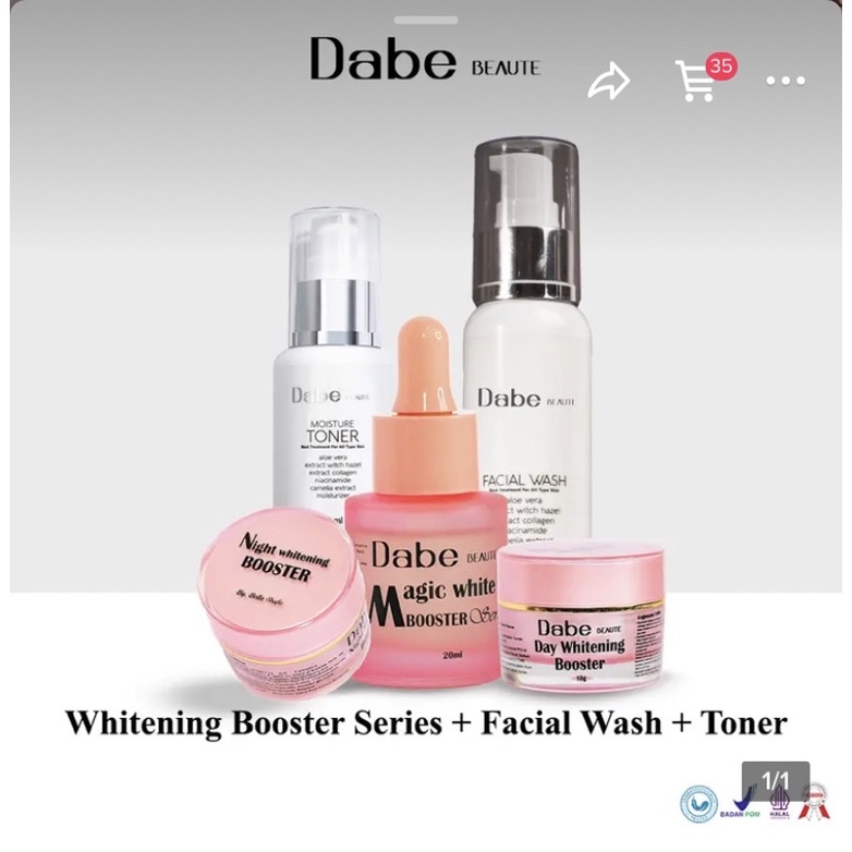 Jual ECERAN Booster Whitening Series Dabe Beaute Skincare | Shopee ...