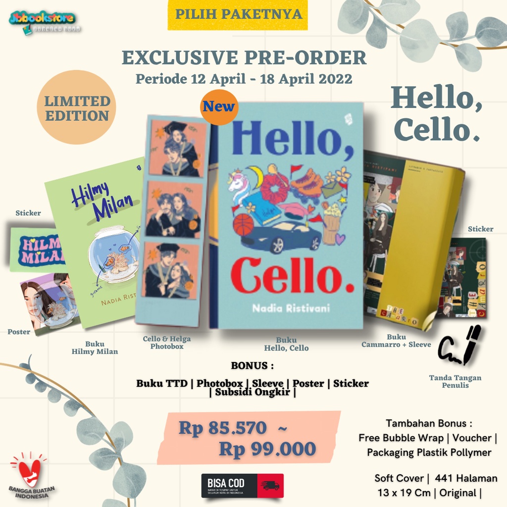 Jual Novel Hello ( Again ) Cello / Hello, Cello + TTD - Nadia Ristivani | Shopee Indonesia