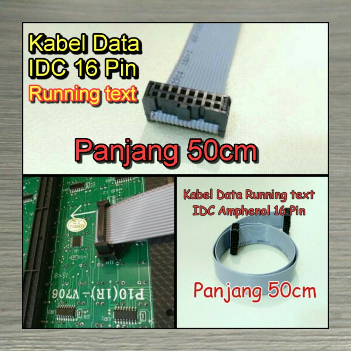 Jual Kabel Data IDC 16 Pin header Female 16P Videotron Running text ...