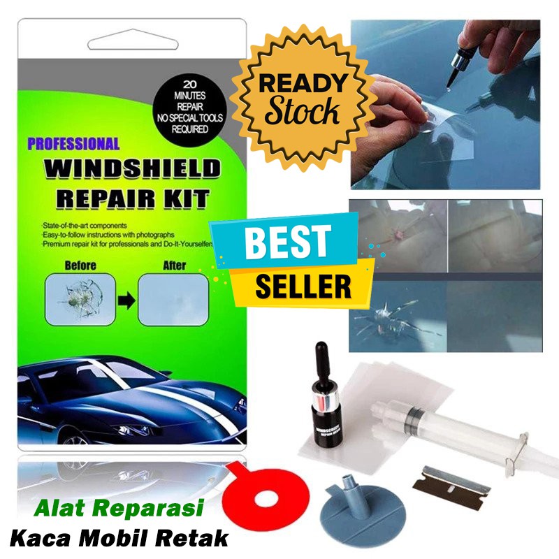 Jual Alat Reparasi Kaca Mobil Retak Windshield Car Kit Praktis Mudah ...