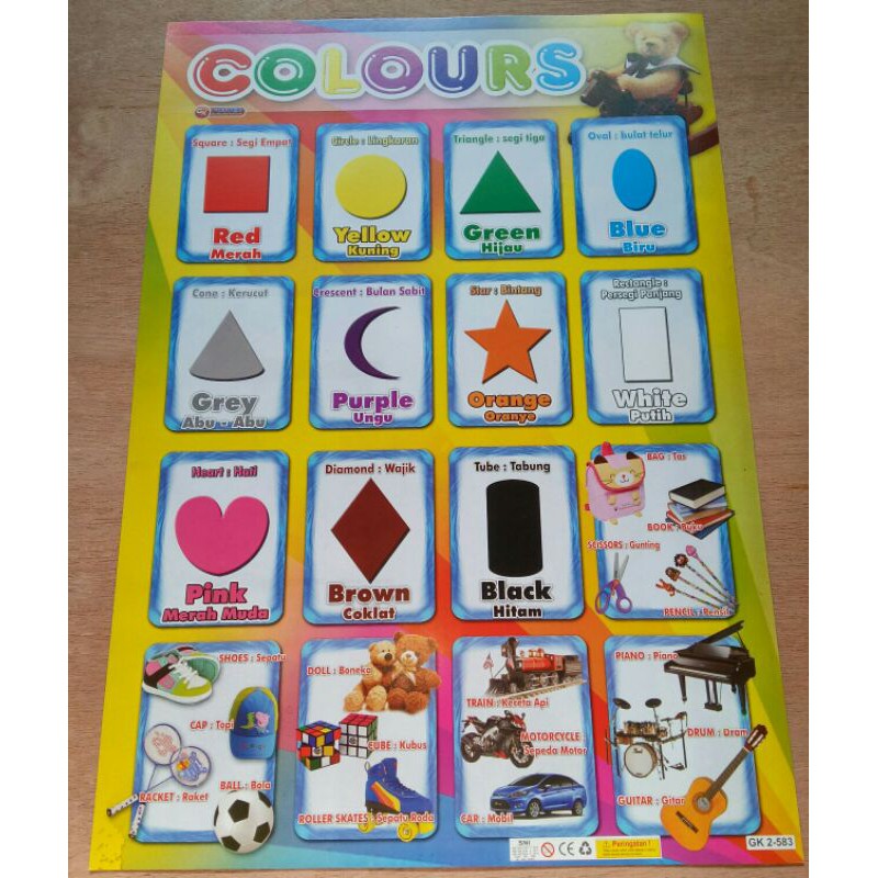 Jual POSTER MENGENAL COLOUR/WARNA | Shopee Indonesia