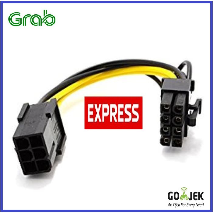 Jual Kabel Power VGA Adapter 6 Pin To 8 Pin - 6pin 8pin PCIE PCI-E ...