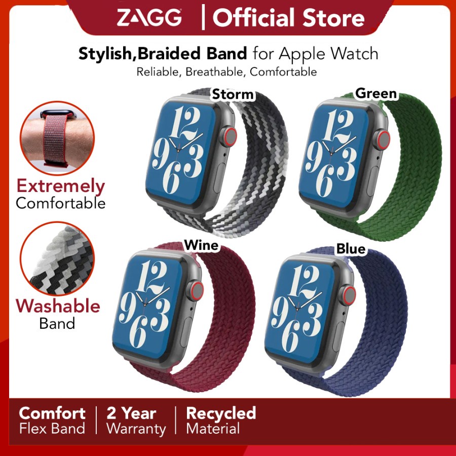 Jual Strap Apple Watch Nylon Sport Loop Zagg Gear4 Braided 41mm 40mm ...