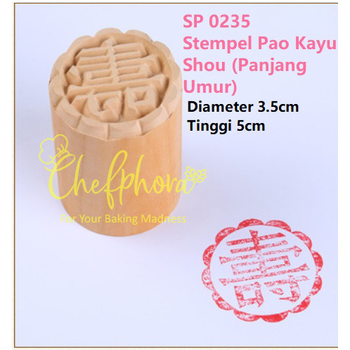 Jual Stempel Bakpao Bak Pao Bakpau Bakpia Kue Tausapia Kayu 3.5cm Shou ...