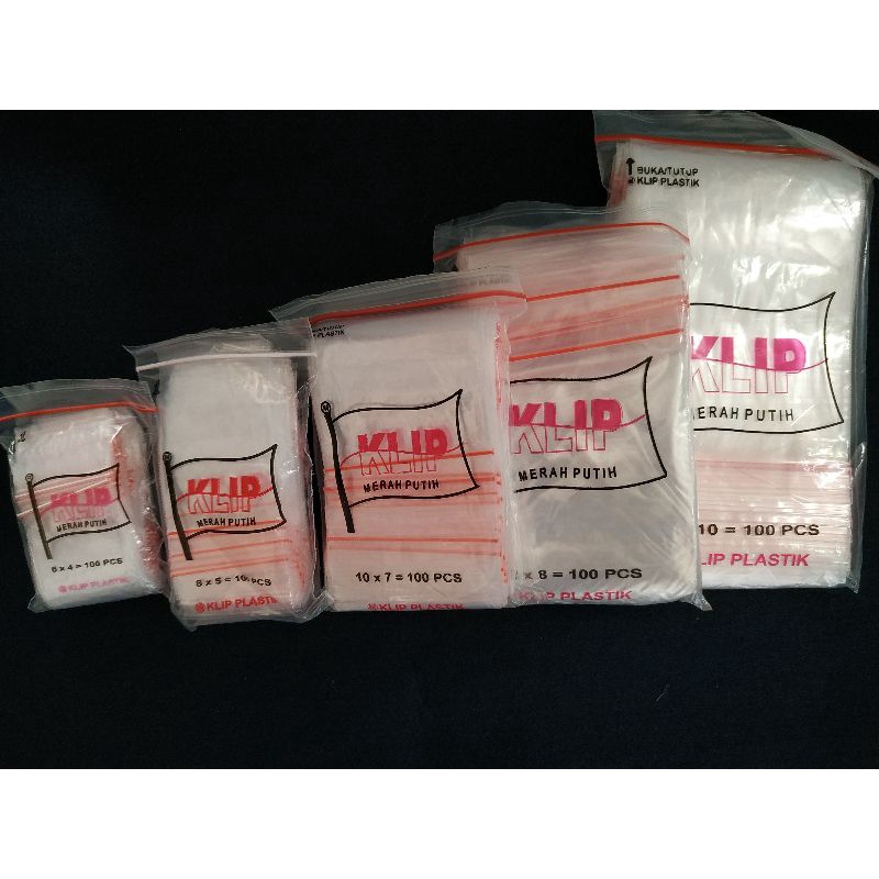 Jual Plastik Klip/plastik cetik /ziplock all Ukuran Merah Putih ...