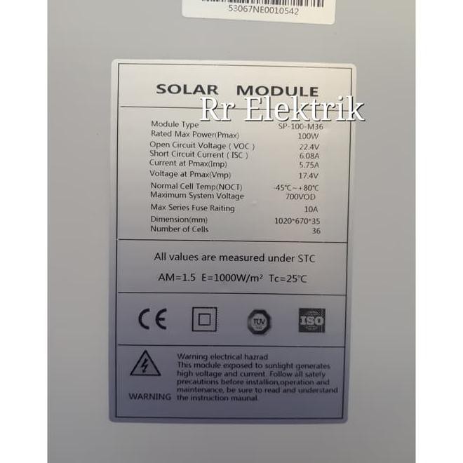 Jual Solar Panel / Panel Surya / Solar Cell S Series 100Wp Mono 12V ...