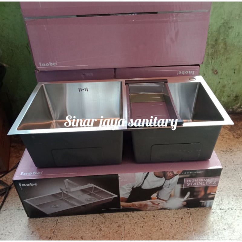 Jual Kitchen sink inobe 8245 stainless 304 " ORIGINAL " / kitchen sink ...