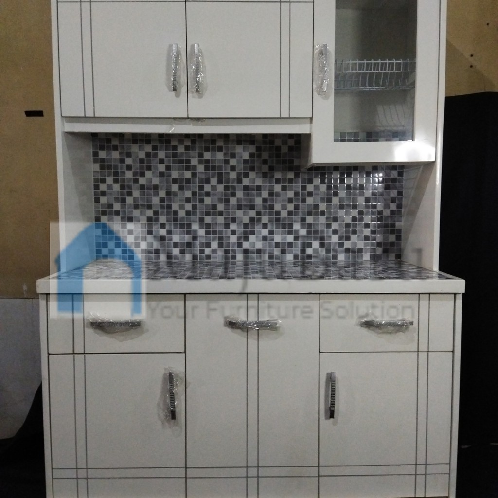Jual Lemari sayur lemari dapur 3 pintu kitchen set rak piring kayu ...