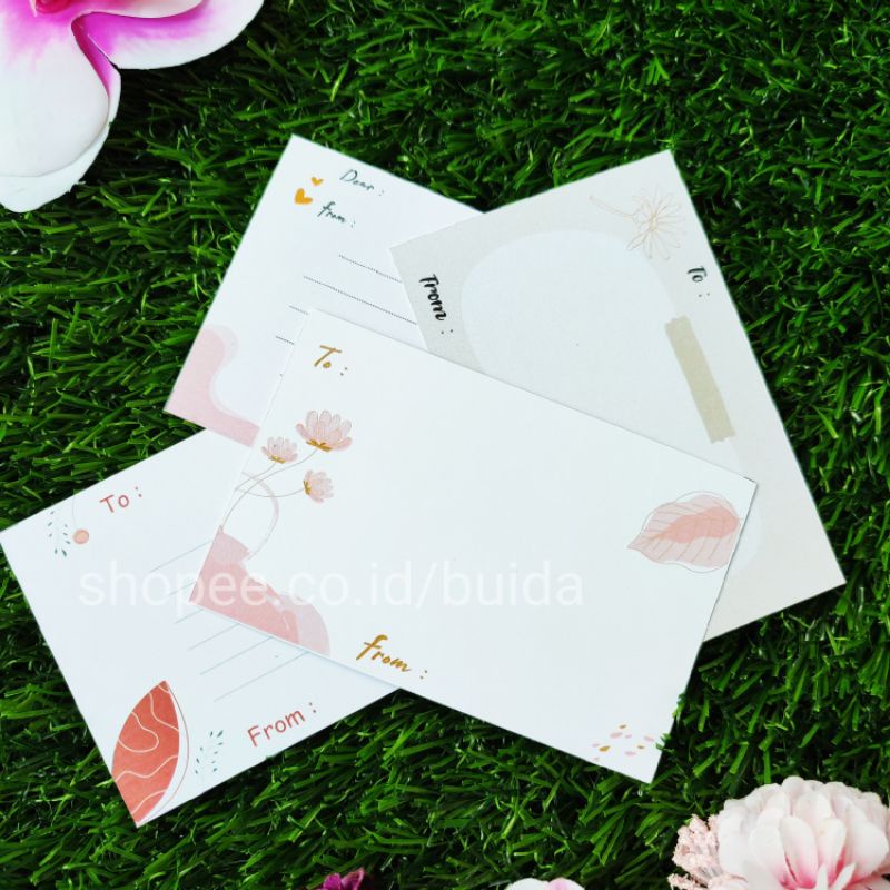 Jual Kartu Ucapan Polos Kosong Blank Motif Shabby Natural label stiker ...