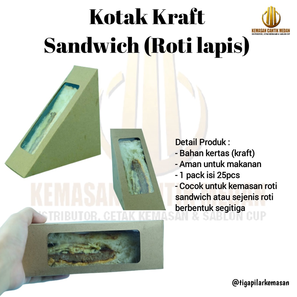 Jual kotak kraft roti sandwich/box sandwich buah sando | Shopee Indonesia
