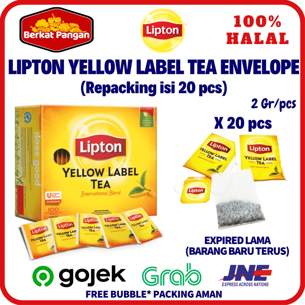 Jual Lipton Yellow Label 100 Tea Bag Envelope / Teh Lipton / Teh Hitam ...