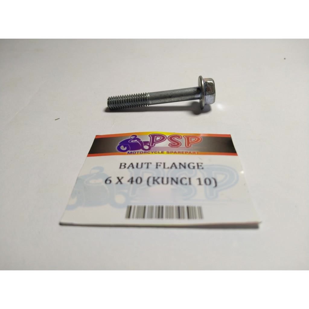 Jual BAUT FLANGE (kunci 10) 6 x 40 - Baud Ring Topi 6 mm Panjang 40 mm ...