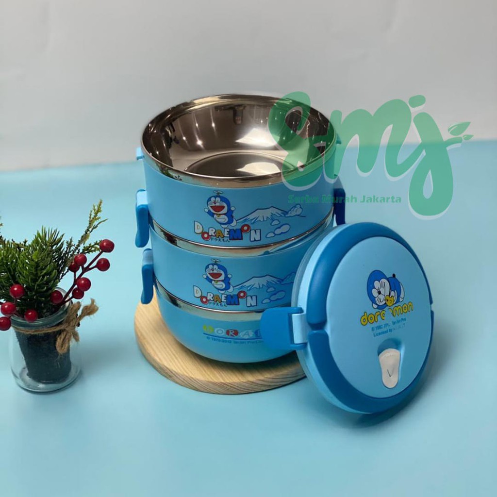 Jual SMJ - Rantang Doraemon 3 Tingkat Stainless Steel Tempat Bekal ...