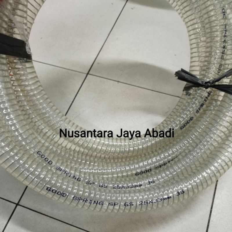 Jual Selang Hose Spiral Spring Kawat Bening Transparan 1 " inchi 25 x ...