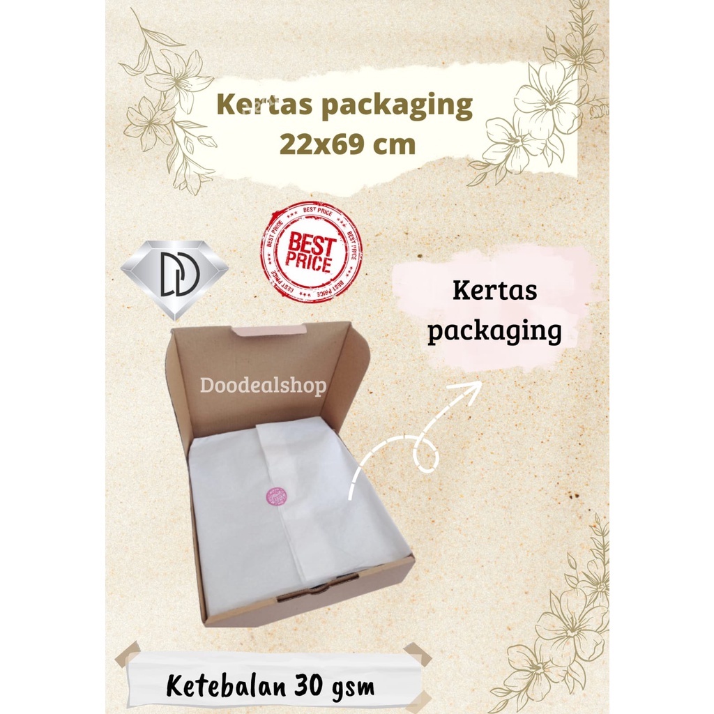 Jual (I PAK = 50 PCS) KERTAS PACKAGING UKURAN 22X69,KERTAS PACKAGING ...