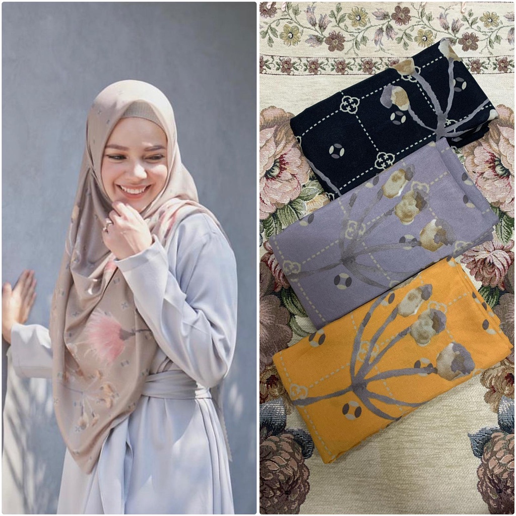 Jual [NEW] Hijab Segi empat Voal Motif Premium Sublim /Jilbab Segi ...